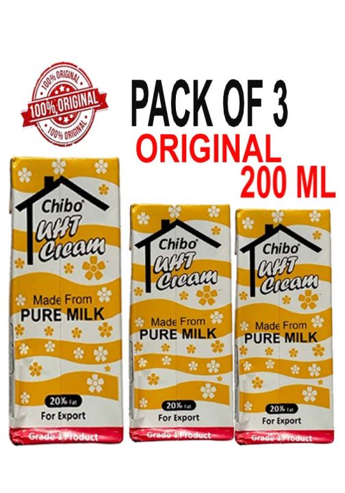 Pack of 3 Milk Cream | Imported Fresh Cream | 200ml Milk Cream | Chibo ...