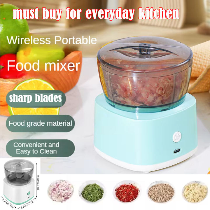 Original 2 in 1 Rechargeable Mini Electric Food Mixer Chopper ...