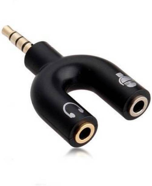 Tow Pin Headphone Earphone Connect to Mobile Y Audio Splitter Mic And ...