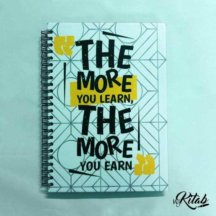 MyKitab - A5 Hard Cover Spiral Notebook - The More You Earn|Notebook ...
