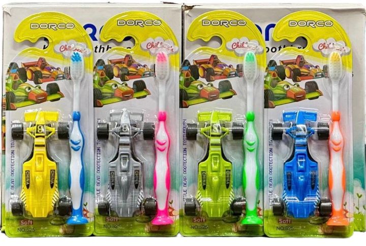 1 Piece Dorco Teeth Brush for Kids With Racing car Multicolors Brush ...