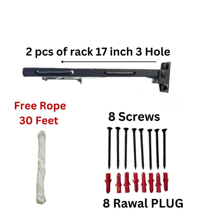 Wood land Cloth Drying Stand (17", 24" Inches) with Free Rope Foldable ...