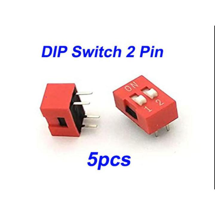 5pcs/lot DIP Switch Slide Type Red 2.54mm Pitch 2 Row DIP Toggle ...