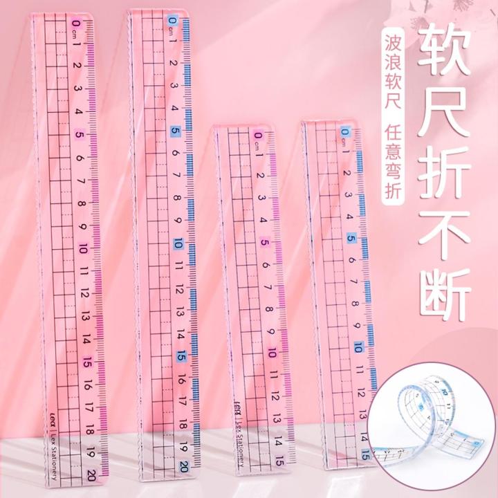 Anti-myopia ruler with wavy line ruler transparent 15/20cm ruler ...