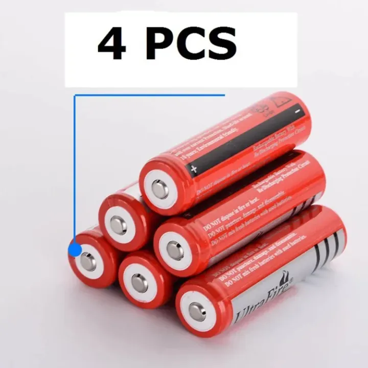 4pcs Rechargeable li-ion Cell Batteries 3.7v 4800 mah Cell 18650 ...