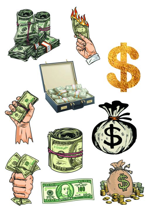 Dollar Currency Stickers - Aesthetic Art Stickers for mobile back ...