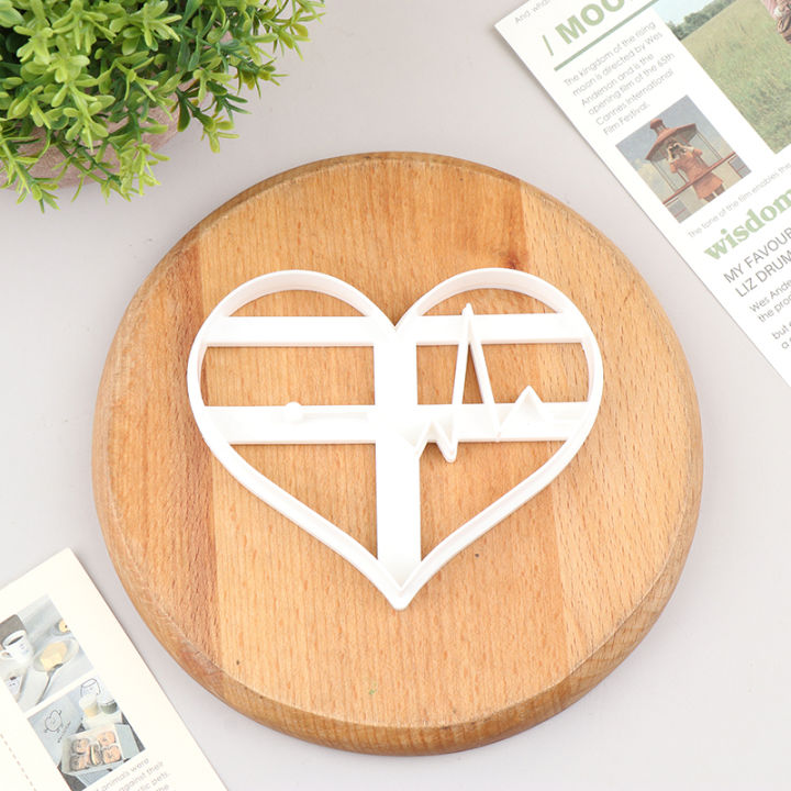 1Pc Creative EKG Cookie Cutters Plastic 3D Cartoon Pressable Biscuit ...