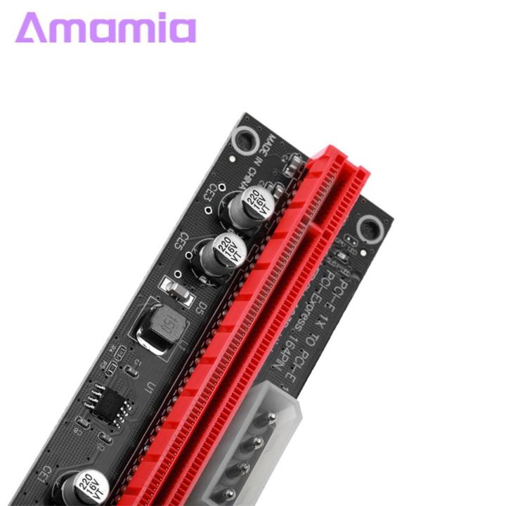 Amamia PCI-E Converter Card High Speed PCI-E Express 1X to 16X 6Pin ...
