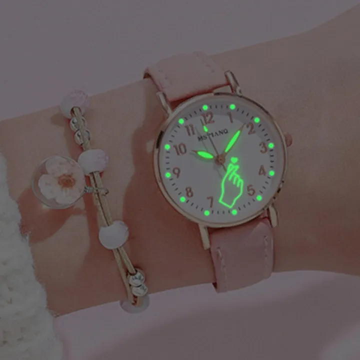 Luminous Women Watches Set Casual Cute Small Dial Ladies Watch Fashion ...