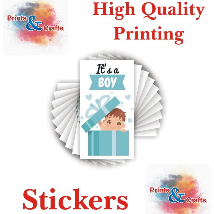 Pack of 10 Baby Boy Announcement Stickers for Boxes & Decoration (BB-3 ...