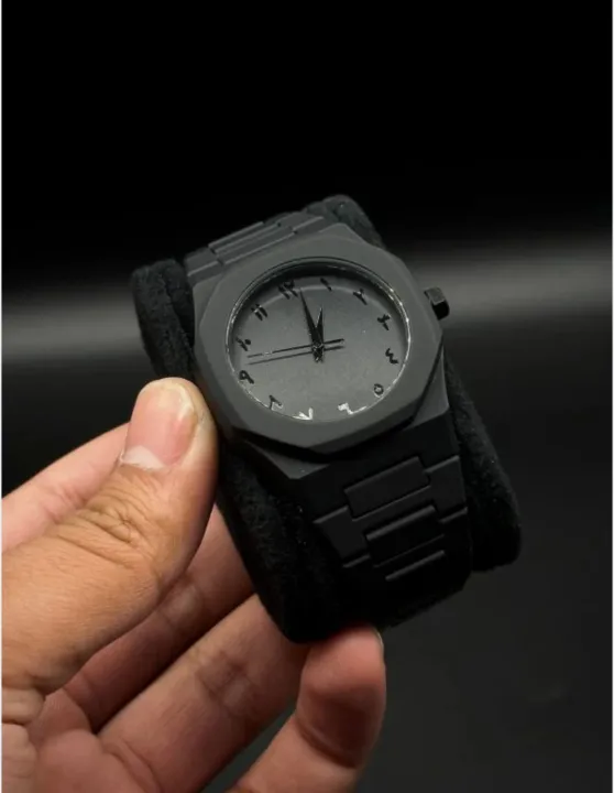 Aura Watch 2025 – Modern Black Arabic Dial Waterproof Stainless Steel ...