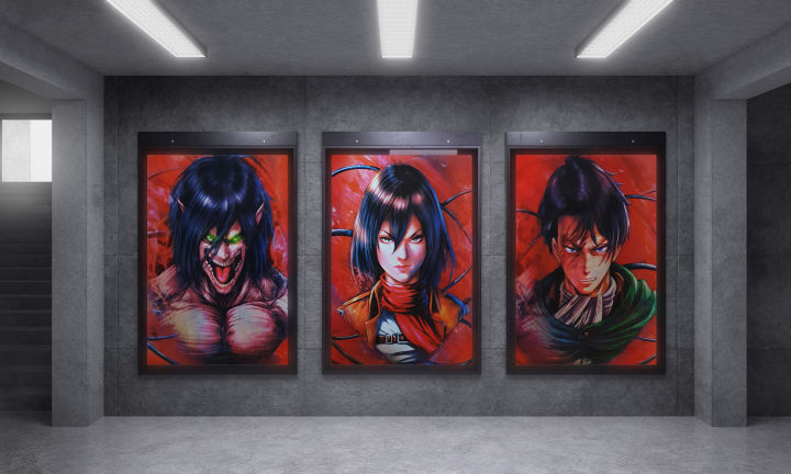 Attack on Titans Levi Acherman Eren Yeager Anime 3D Lenticular Flip ...