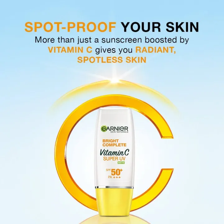 Gārnier Bright Complete Vitamin C Super UV Matte Sunscreen SPF50+, 30ml ...
