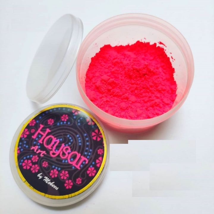 Fluorescent Pigment Powder ORANGISH RED Color – Fluorescent Color ...