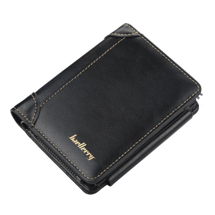 DGSenpi Men Fashion Wallet Men's Tri-Fold Button Wallet Money Bag ...