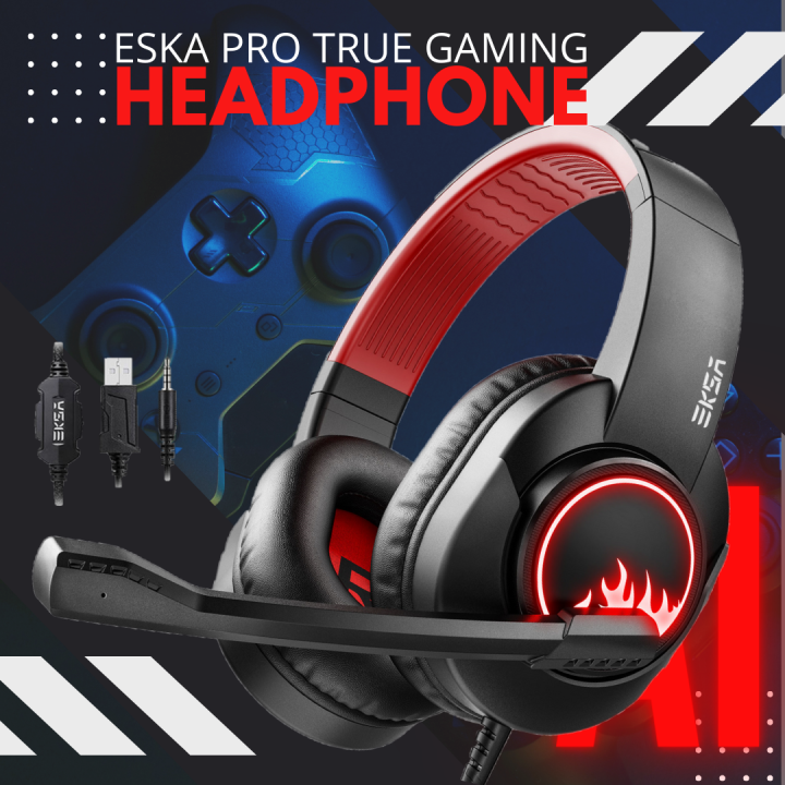 Monster Gaming Headphone EKSA RGB 3.5mm With USB Earphone with Mic ...
