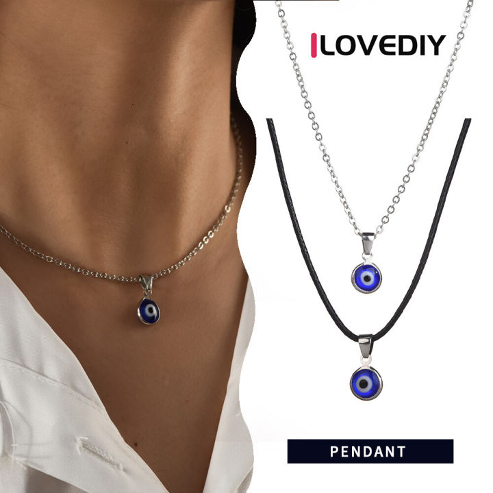 【Lightning Deal】Devil' Eye Pendant Necklace Round imple Fahion Clavicle ...