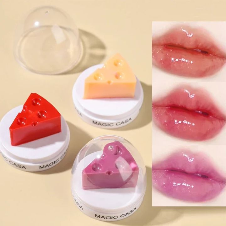 Cheese Shaped Lip Balm Temperature Control Color Change Moisturizing ...