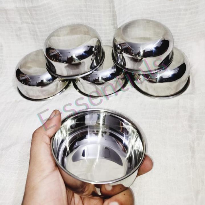 6 Pcs Small Bowls For Raeta Stainless Steel Kati 4 inches 80ml | Daraz.pk