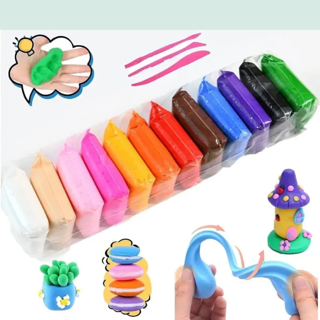 Velocious Bounce Clay 12 Different Color Fluffy Foam Clay with Tools ...