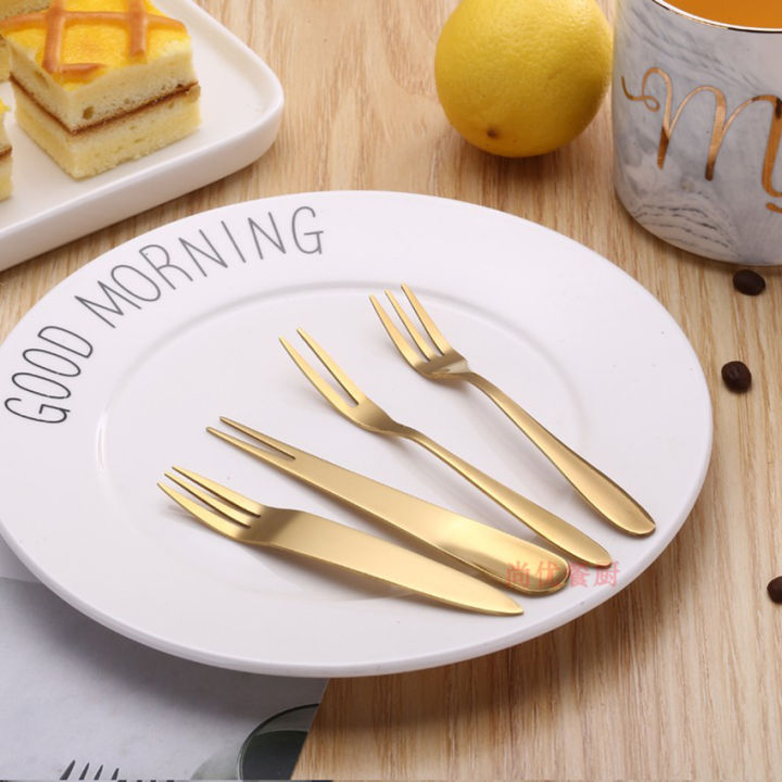 1pc Stainless Steel Dinner Fork Set Korea Colourful Dessert Fork With ...