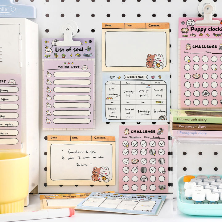 Panda Online 30 Sheets Sticky Memo Pad Check Wishlist Weekly Plan Time ...