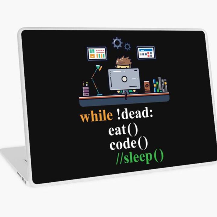 While !Dead Code Eat Sleep - Programming Jokes laptop skin vinyl ...