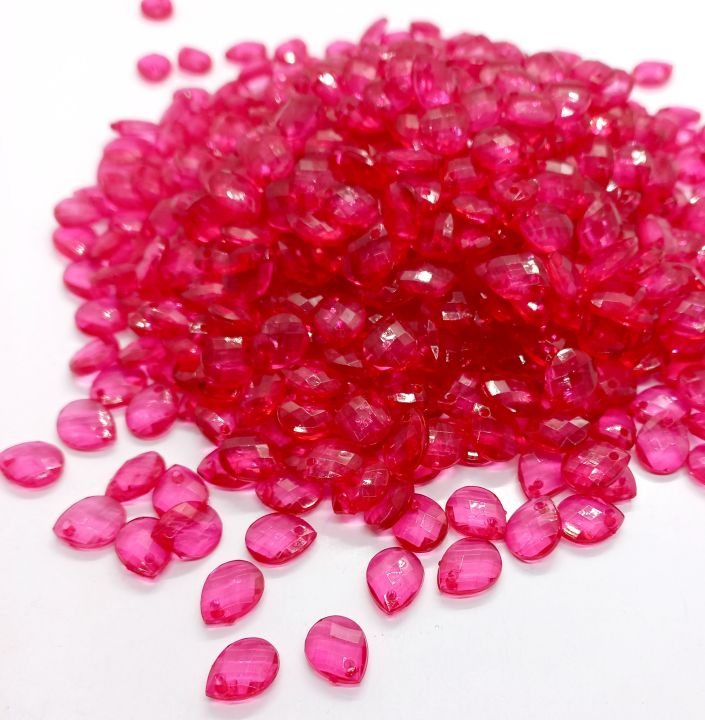 Transparent Acrylic Classy Beads/Charms, About 10mm, teardrop shape ...
