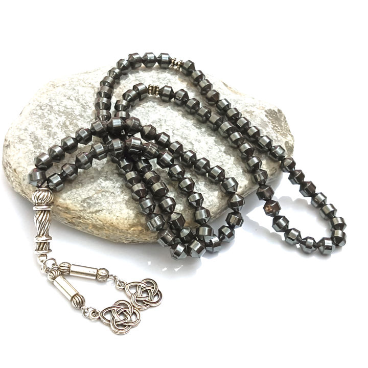 Sang e hadeed Stone Tasbeeh 33 & 100 Beads (Size 6MM) - Turkish Design ...