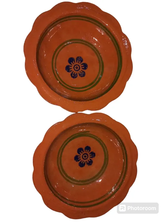 Clay Serving Platter | Making of floor bending | Flower Design | Clay ...