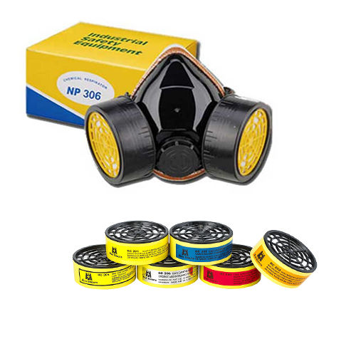 NP 306 Epoxy Resin Safety Mask with Extra Cartridges / Filters Gas Mask ...