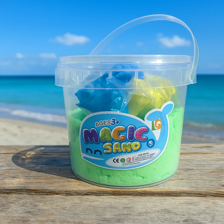 Magic Sand Play Bucket for Kids | Soft Moldable Creative Sand with ...