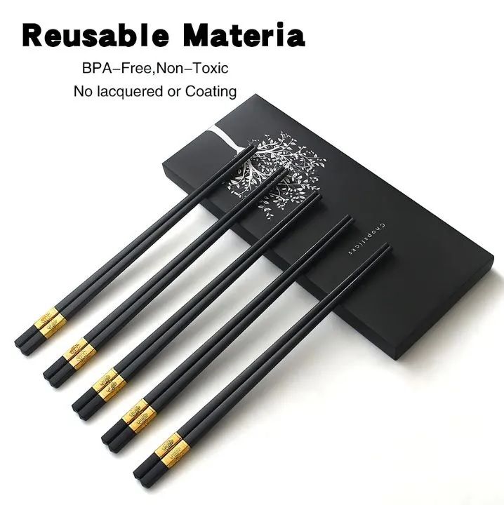 Chopsticks - Black Fiber Chopsticks - Chinese Reusable Chopsticks ...
