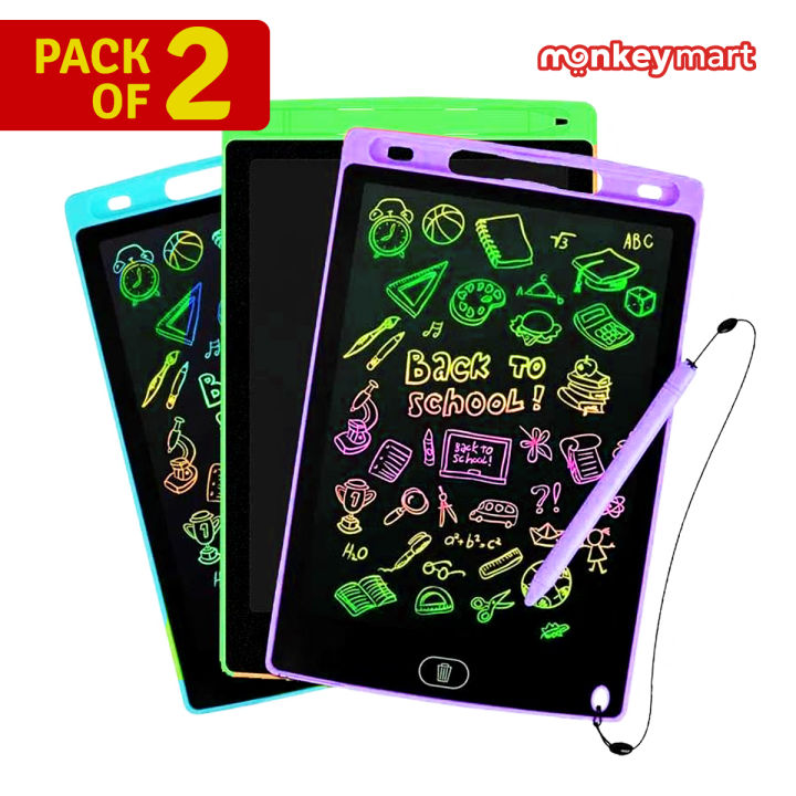 Pack of 2 LCD Writing Tablet Writing Board Learning Toys And Gadgets ...