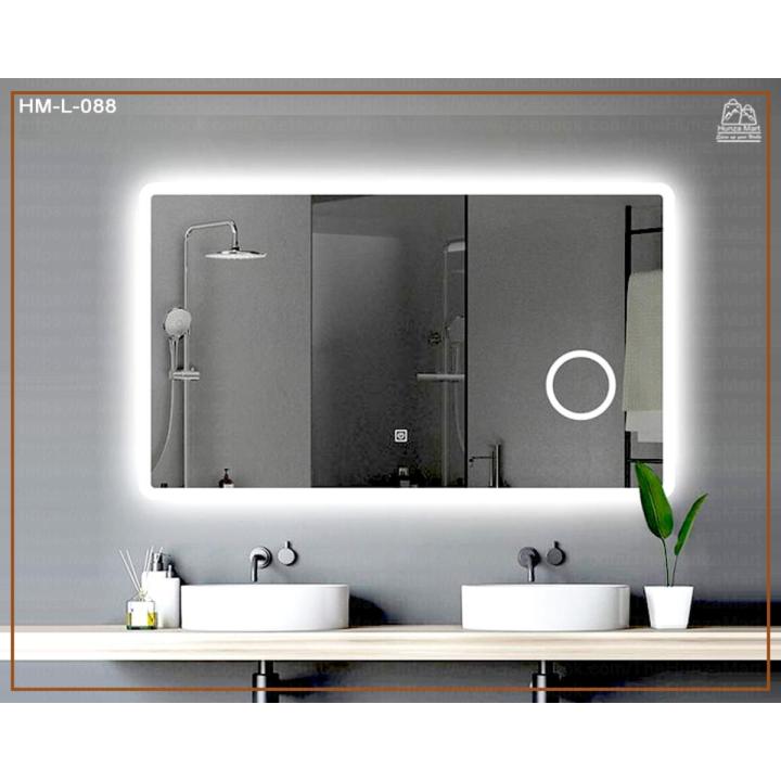 LED Lighted Rectangular Touch Sensor Mirror | Wall Mounted Mirror with ...