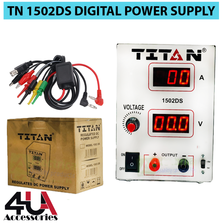 Titan TN1502DS Digital Adjustable Ampere / Voltage Adjustable DC Power ...