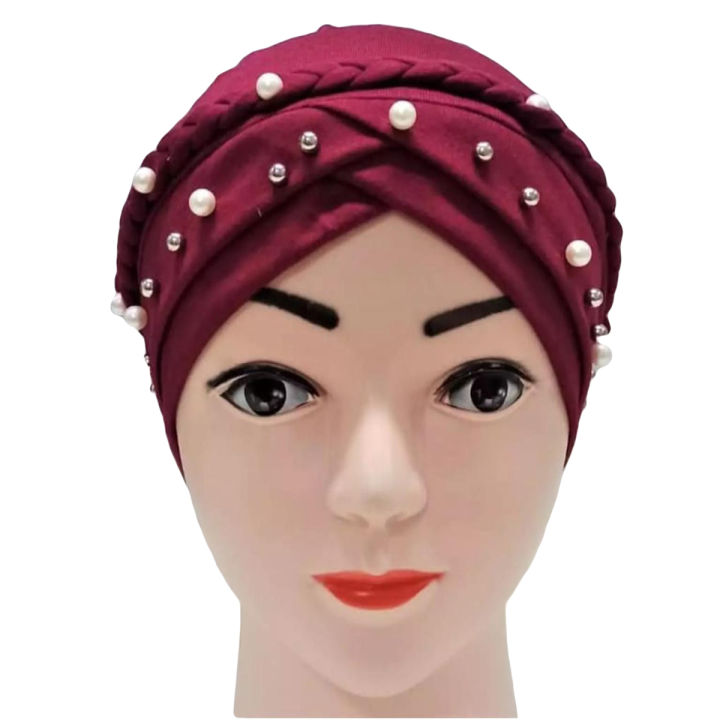 MUSLIM PARL TURBAN FULL HEAD CAP | Daraz.pk