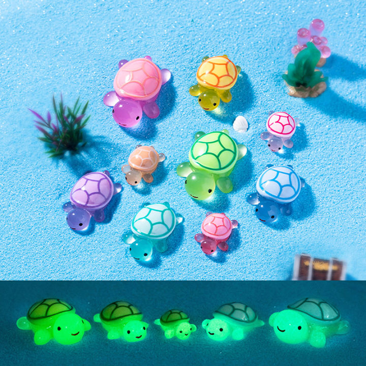 Luminous Sanrio Turtle Ornament Hello Kitty Melody Kuromi Turtle Micro ...