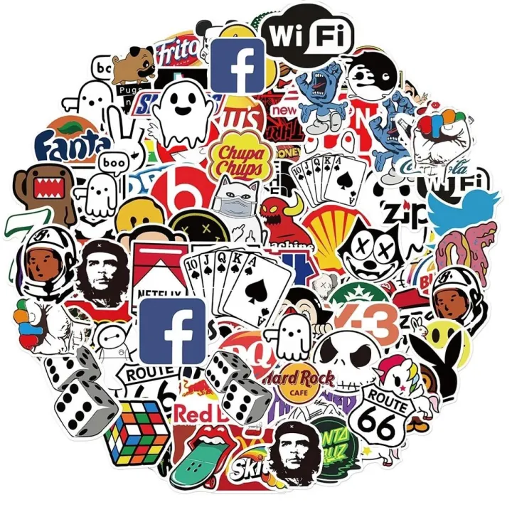 10/30/50/100pcs Cool Fashion Brand Logo Anime Stickers DIY Skateboard ...