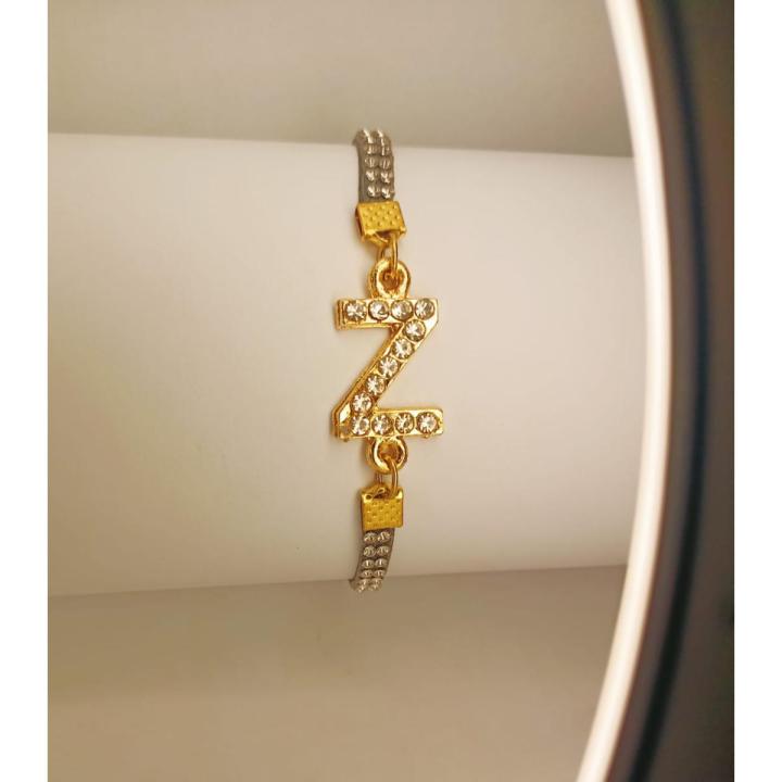 New Fashion Golden A to Z Alphabet Zircon Bracelet / Watch For Girls ...