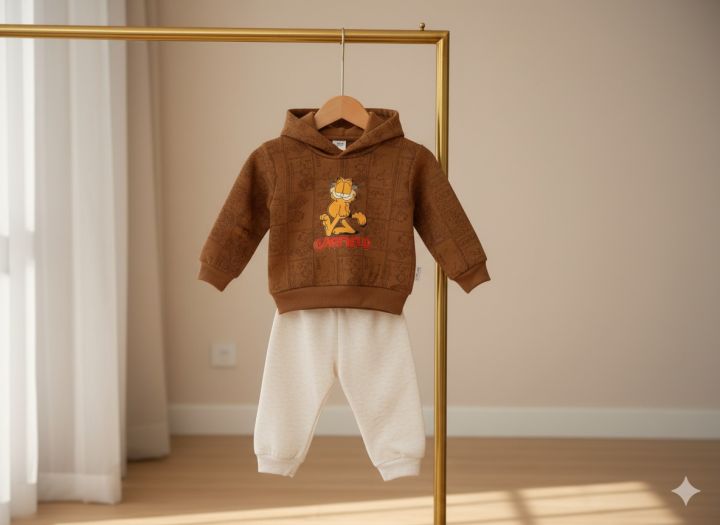 Garfield 2-Piece Baba Suit for Boys | Full Sleeves Fleece Winter ...