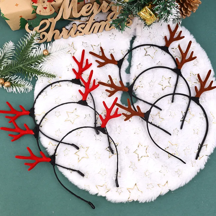 2Colors Christmas Headbands Women Girls Christmas Antlers Headband ...