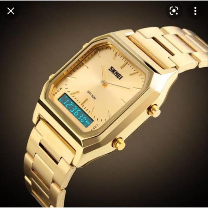 DUAL TIME GOLD WATCH | Daraz.pk