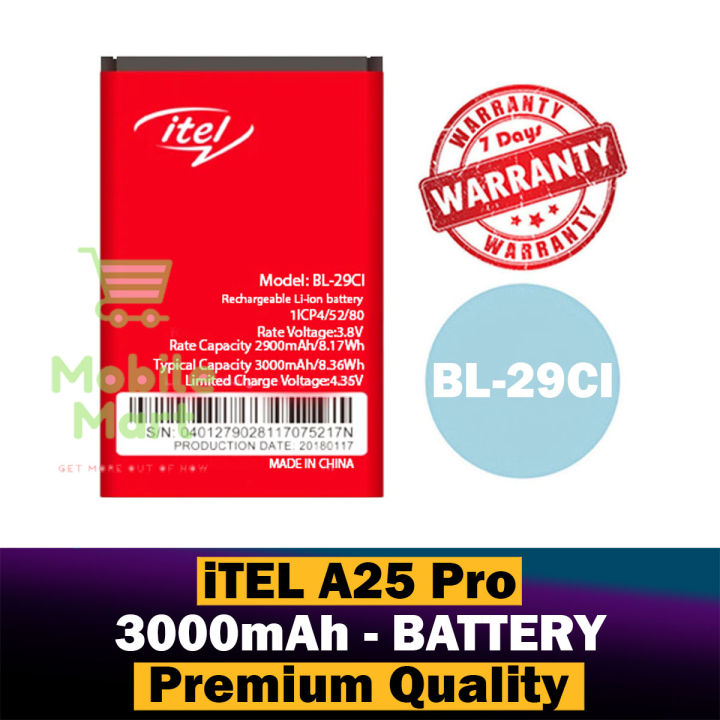 iTel A25 Pro Battery BL-29CI Replacement Premium Quality 3000mah Battery For iTel A25 Pro | Daraz.pk