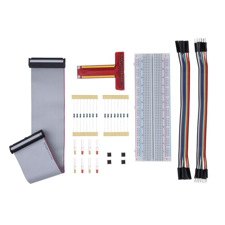 GPIO Cable + Breadboard + GPIO T-type Adapter Board 3 Extension DIY Kit ...