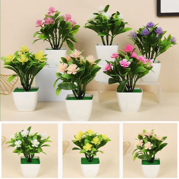 High Quality 6 Colors Artificial Potted Plant 12*16cm Office Table ...
