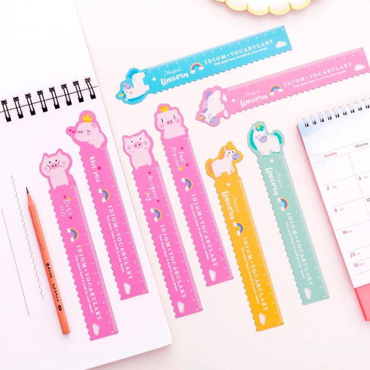 1pcs Cute Cartoon Unicorn Soft Straight Ruler 15cm Bendable Magnetic ...