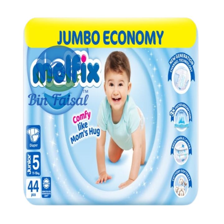 New Molifix Size 5 Junior 44pcs Diapers Jumbo Pack (11-18kg) | Daraz.pk