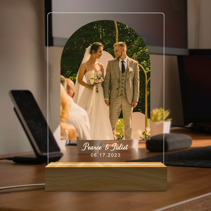 Customized 3D Night Light Custom Photo And Text Lamp Wedding ...