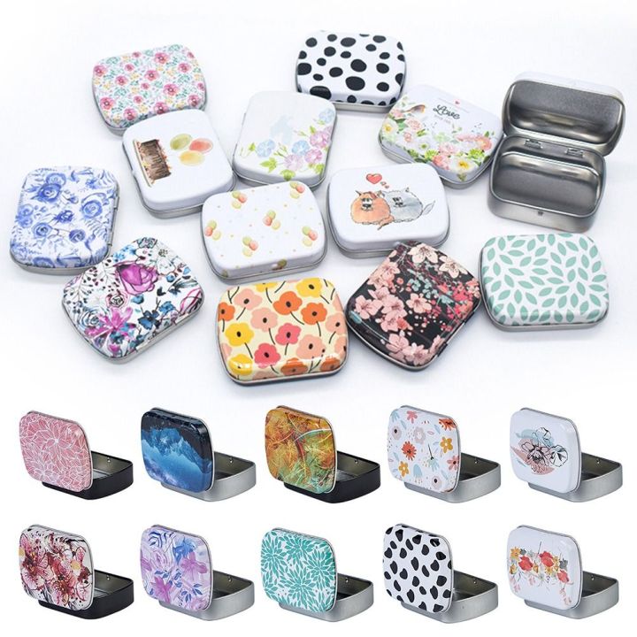 New Mini Tin Box with Lid Metal Tinplate Box Multiple Styles Hinged Tin ...